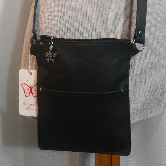love, joshua limited edition | Bags | Nwt Black Leather Cross Body ...